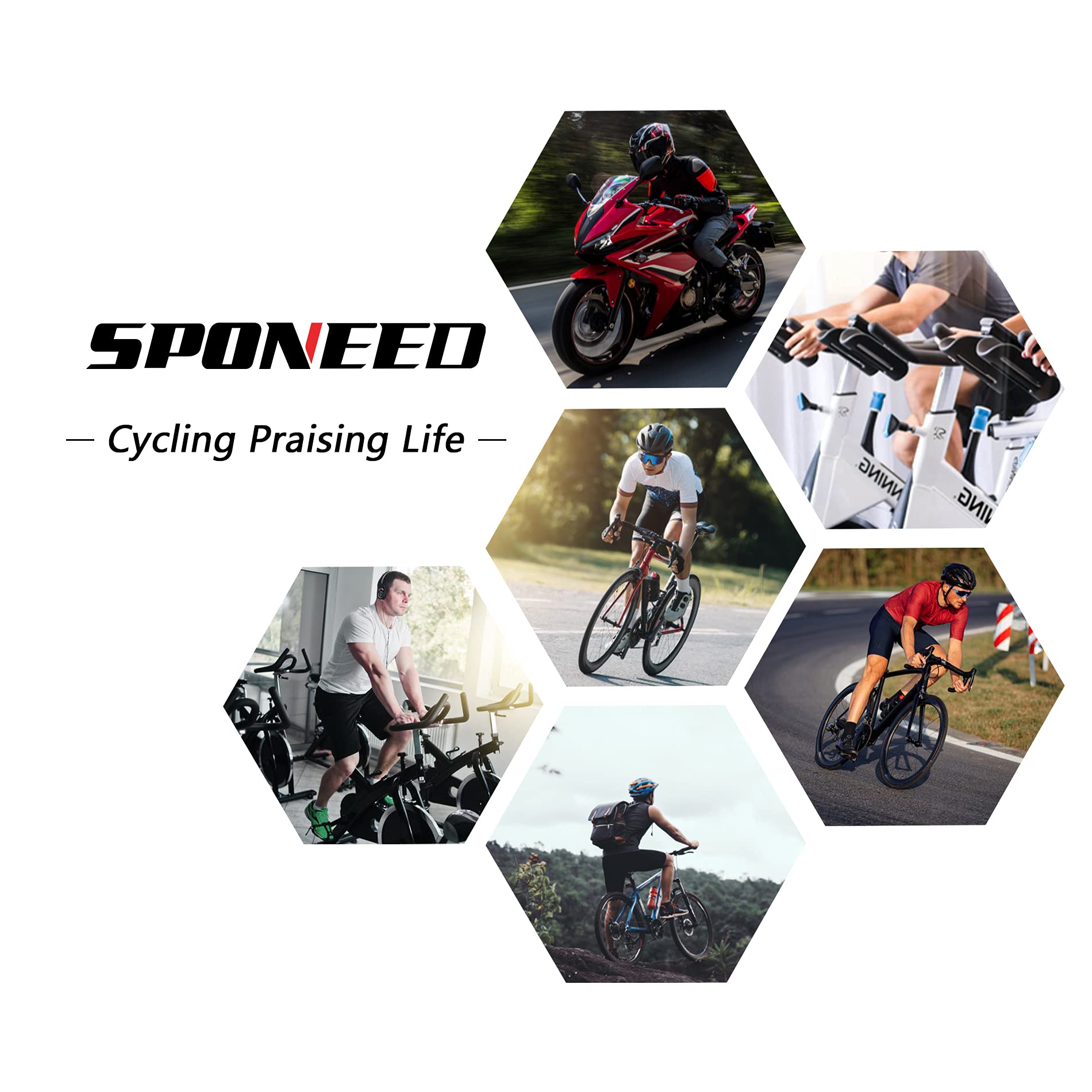 sponeed Cycling Padded Pants Men Stretchy Bicycle Bottoms for MTB Road Biking White XL