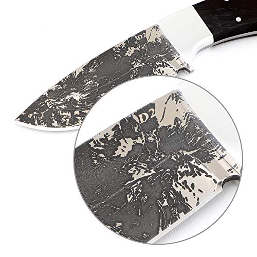 Nazarov Knives Marine - Full Tang Hunting Knife - D2 Steel Blade - Black Hornbeam Handle