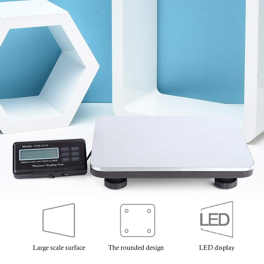 OKAKOPA Digital Postal Scales for Shipping Packages, 660 Lbs Capacity Mail Scale Postal Digital Scale Shipping Scale for Packages W/ 14"X 12" Durable Stainless Steel Large Platform