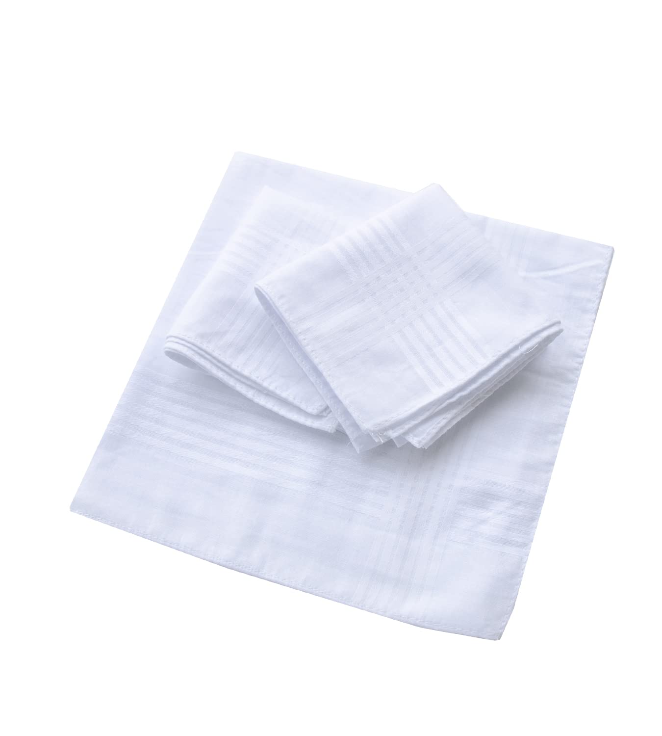 Mens White Cotton 100% Cotton handkerchiefs Pack 3PCS