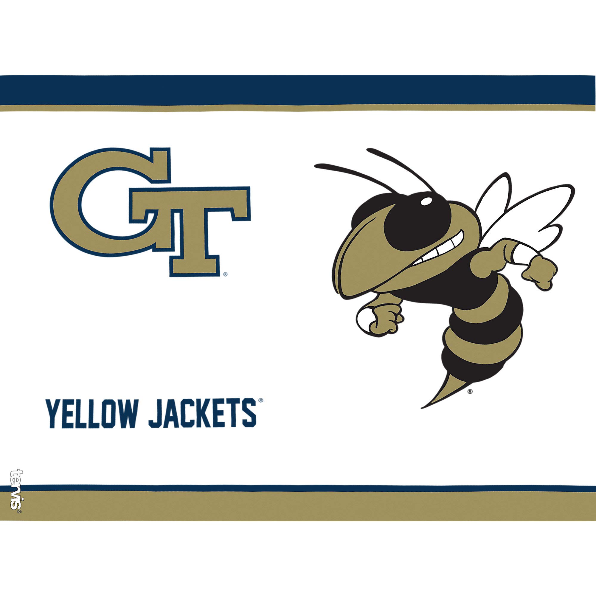 Tervis Made in USA Double Walled Georgia Tech Institute of Technology Yellow Jackets Insulated Tumbler Cup Keeps Drinks Cold & Hot, 24oz, Tradition