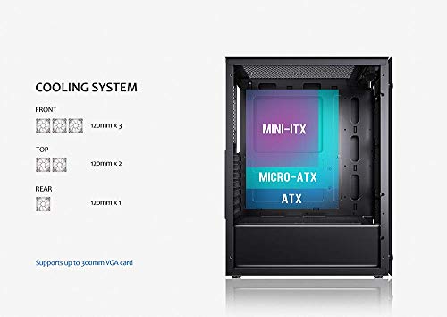 Raidmax i4 Series ATX Desktop Gaming Computer Case USB 3.0 Tempered Glass Window with 120mm ARGB LED Fans (i408)
