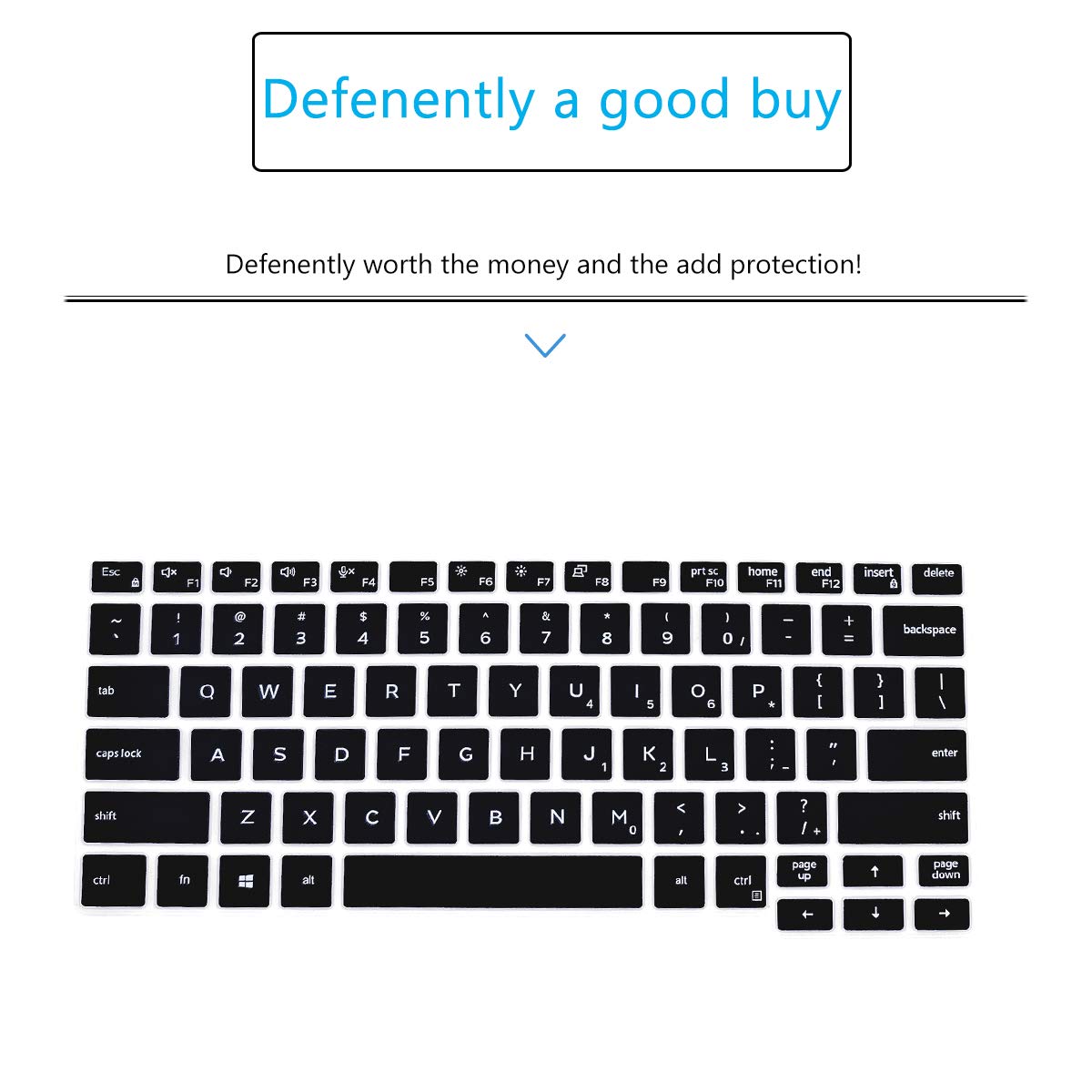 MUBUY Keyboard Cover Design for 13.3" Dell Latitude 5000 Series 5300 5310 Laptop and Dell Latitude 7000 7300 13.3" Laptop Keyboard Protective Skin Without Pointing-Black