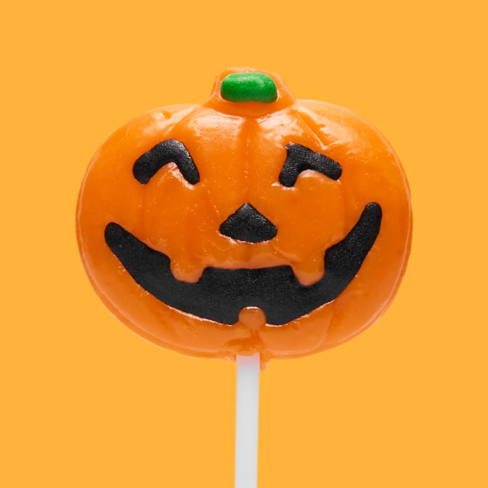 LIDATREE Halloween Lollipop Suckers, Pumpkin Candy , Spooky Candies, Individually Wrapped, Great for Goody Bag Fillers 12 Pack