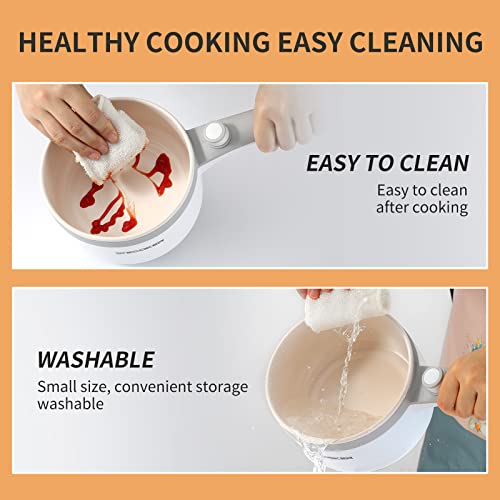 STECOKER Electric Hot Pot with Steamer (1.5LS), 1.5L Instant Pot, Ramen Cooker,110V 600W White