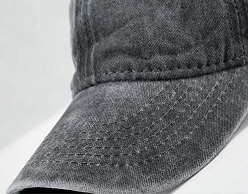 MSGUIDE Women's Skull Baseball Cap Vintage Cotton Washed Distressed Adjustable Dad Hat Gray
