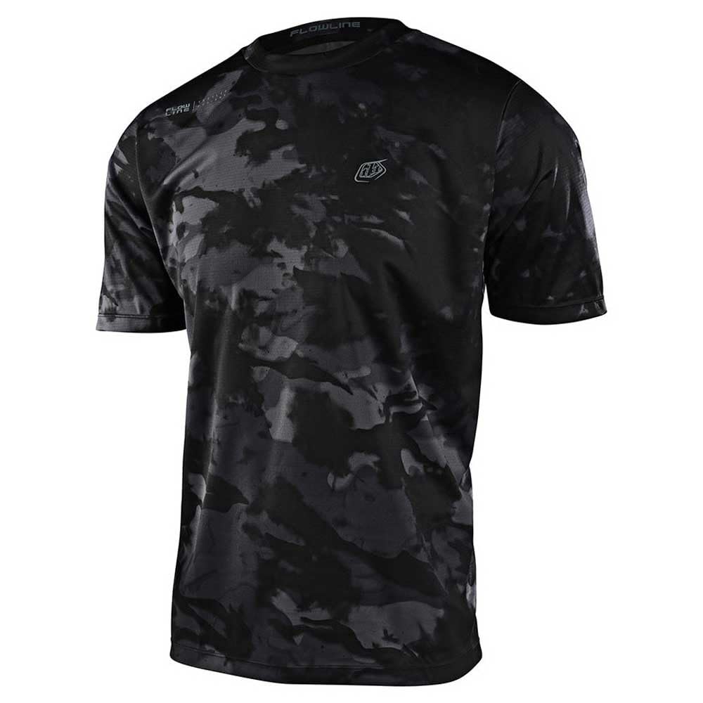 Troy Lee Designs Cycling MTB Bicycle Mountain Bike Jersey Shirt for Men, Flowline SS (Covert Black, L)