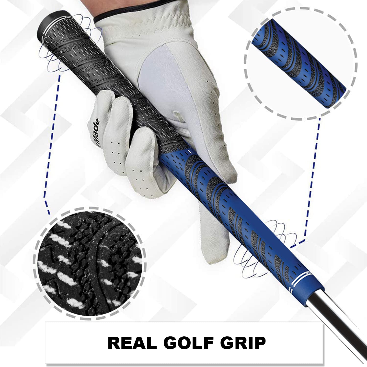 VR Golf Club Handle Accessory for Oculus Quest 2/Meta Quest Pro - Aluminum Case and Shaft with Real Golf Grip - Quest 2 Golf Club Attachment Compatible with Left and Right Controller Silver