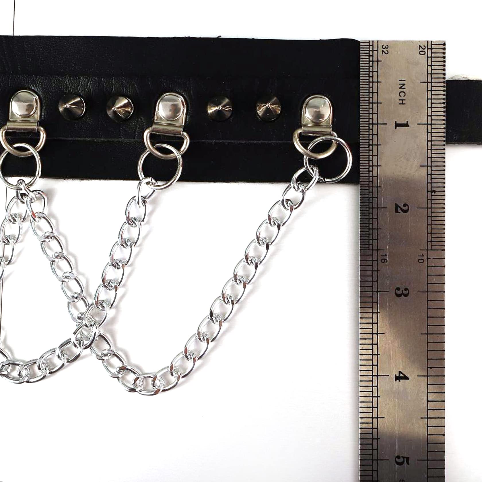 MILAKOO Cool Rivet Spike Studed PU Leather Choker necklace Alloy Chain for Goth Punk Rocker