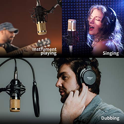 Neewer Professional Studio Broadcasting Recording Condenser Microphone & NW- 35 Adjustable Recording Microphone Suspension Scissor Arm Stand with Shock Mount and Mounting Clamp Kit