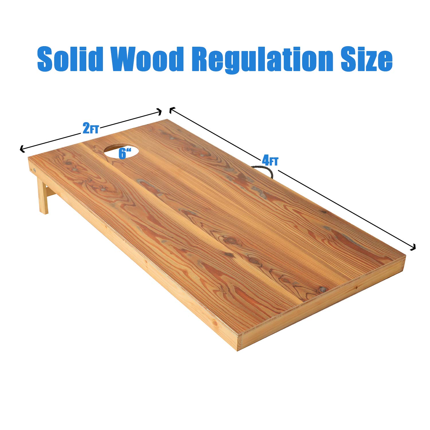 OOFIT Solid Wood Premium 2'x 4' Regulation Size Cornhole Game Set with Stylish, Durable Printed Surface and Underneath, Weather Proof Regulation Cornhole Bean Bag Toss Game