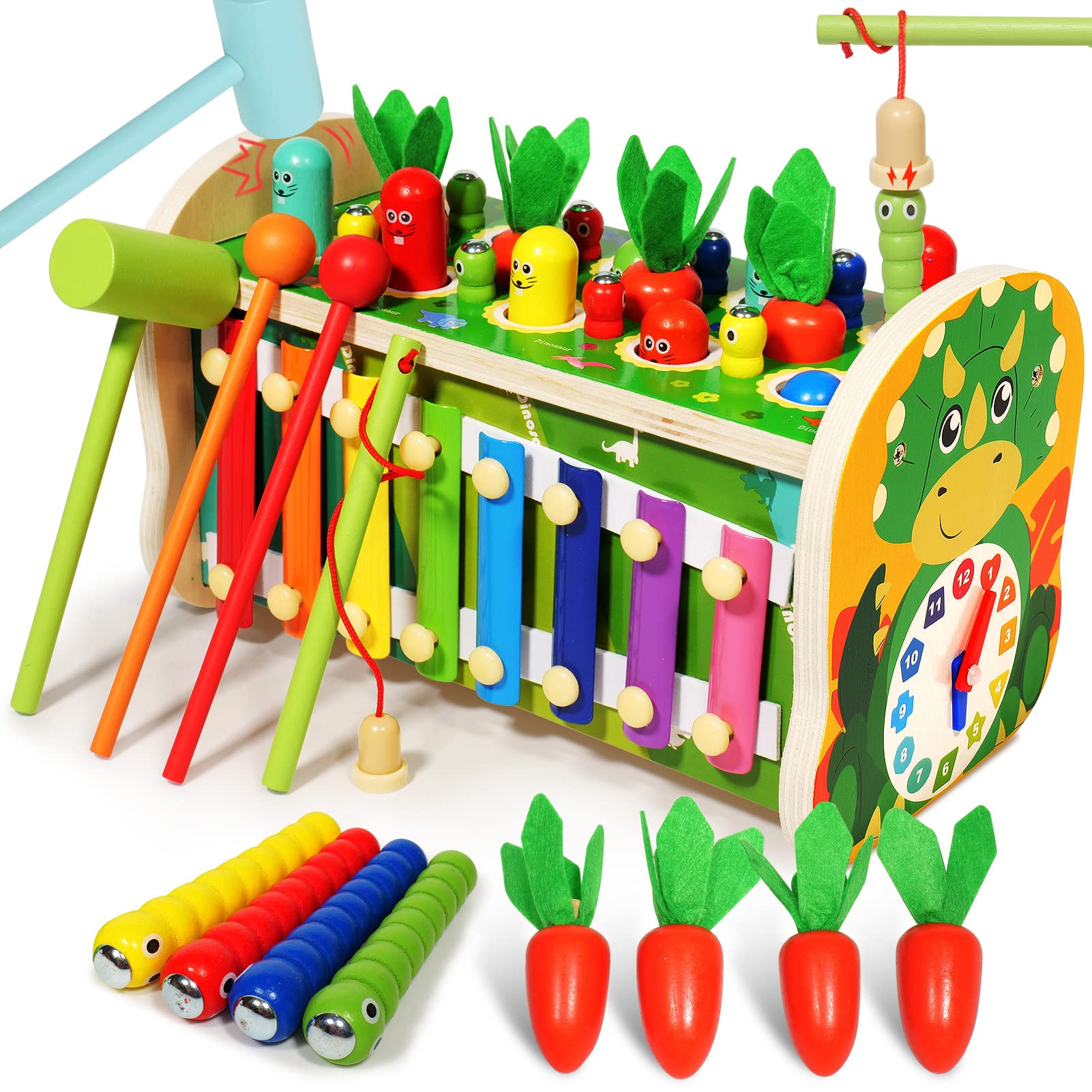 SMALL FISH Wooden Montessori Toys for 3 Year Old Toddler