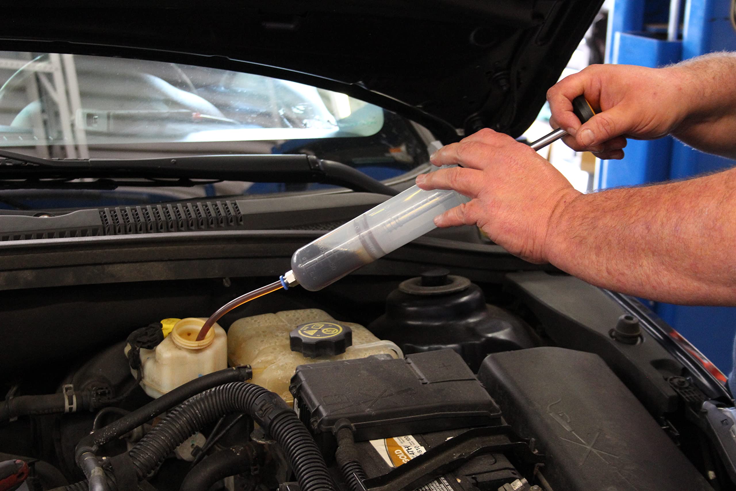 Mityvac MVA6851 Fluid Extractor, Syringe Action to Extract and Dispense Fluids Into or Out of Small Reservoirs Including Master Cylinder, Transaxles and Power Steering and Coolant Reservoirs