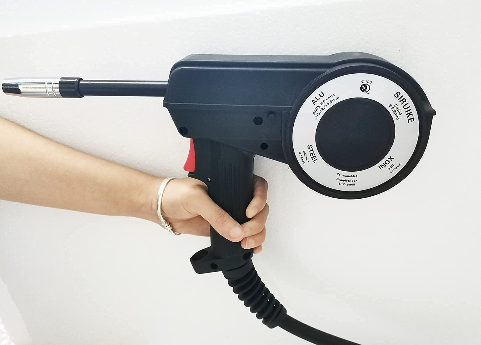 PreAsion Aluminum Spool Gun Mig Torch Fit Miller Millermatic 140 180 211300371 Spoolmate 100 Series with 10ft Cables for Aluminum Stainless Steel Iron with Welding Wire 20 Contact Tips