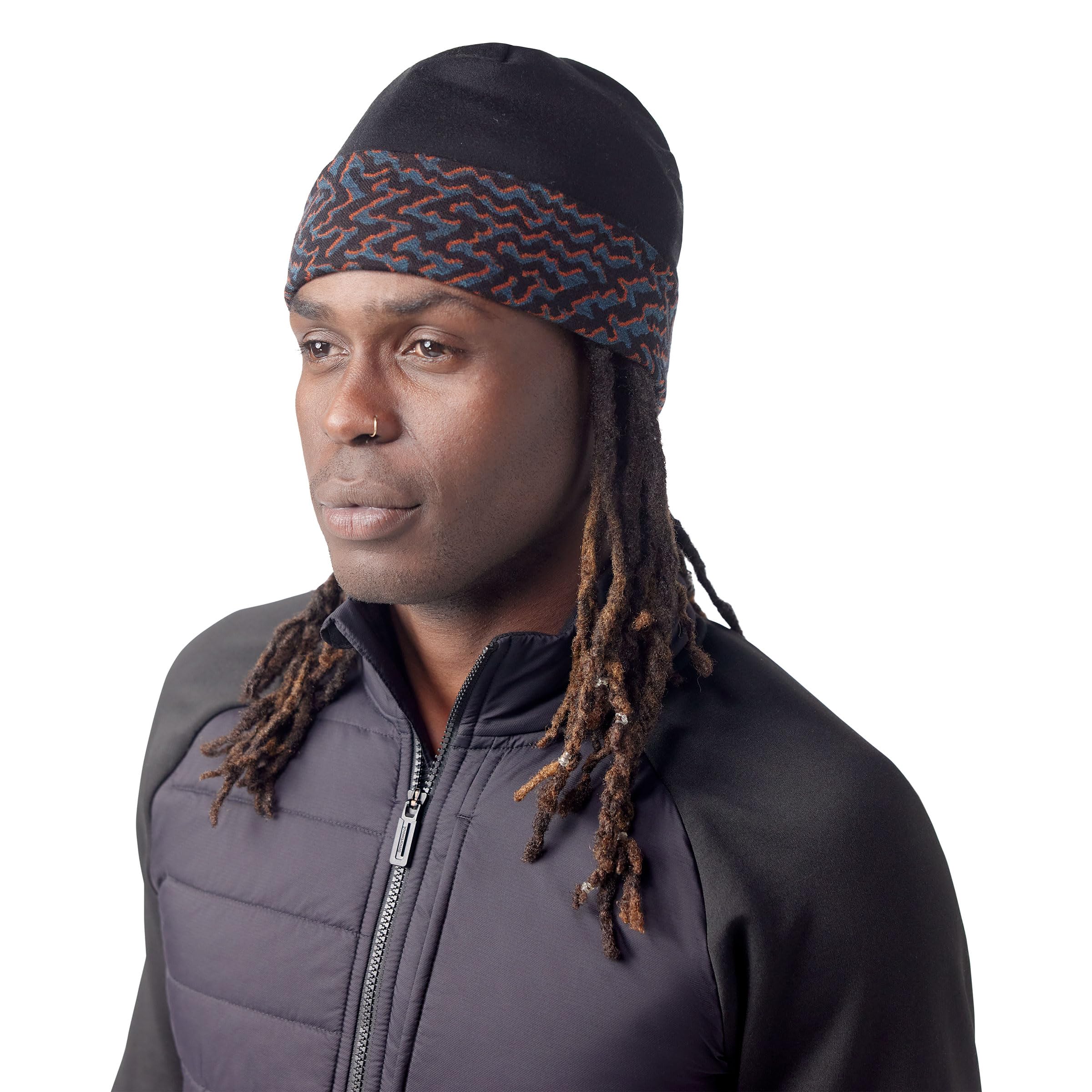 Smartwool Thermal Merino Wool Reversible Cuffed Beanie for Men and Women, Deep Navy-Charcoal, One Size