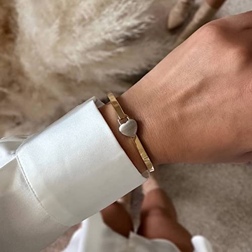 MVMT Heartlock Bangle Women's Gold Silver Bracelet