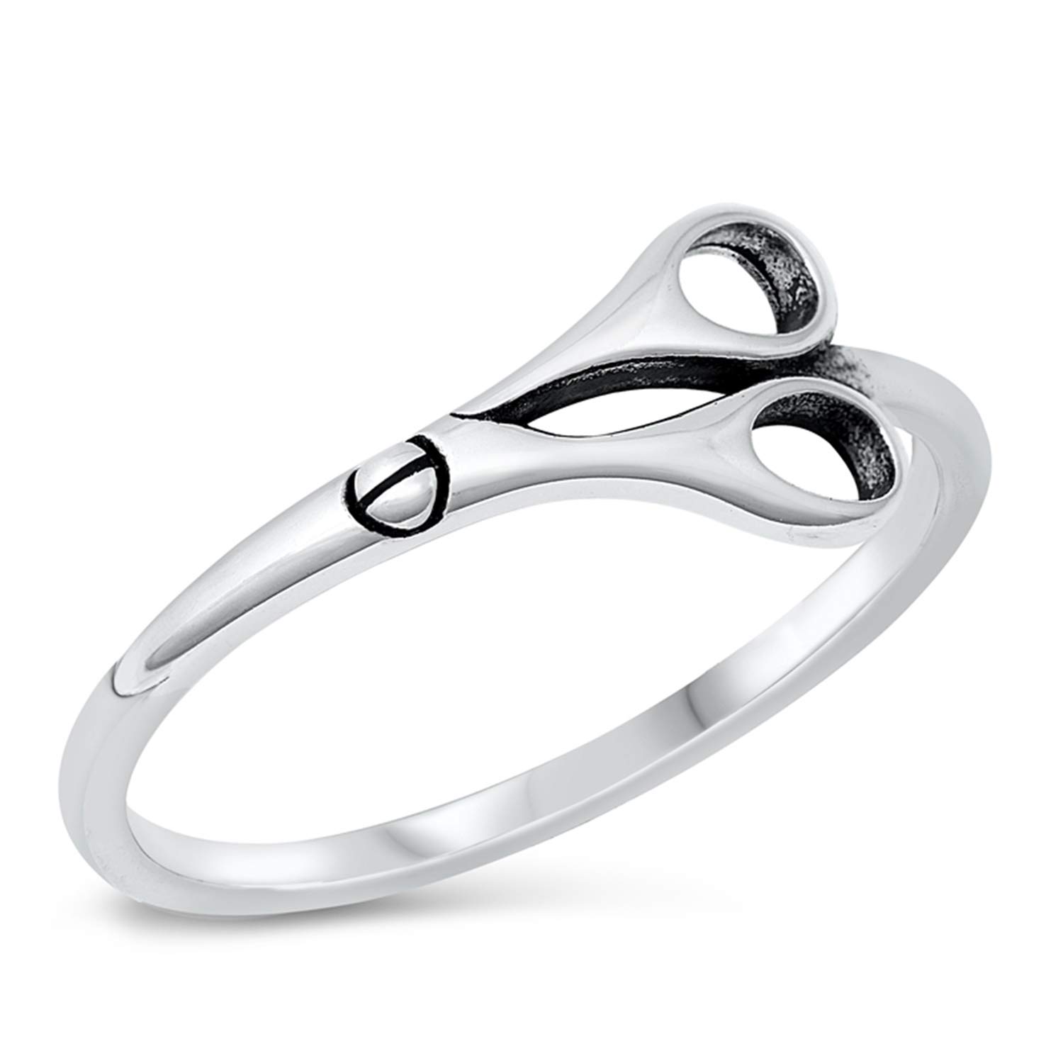 Precious Gem Jewellers Sterling Silver Barber's Scissors Stackable Ring