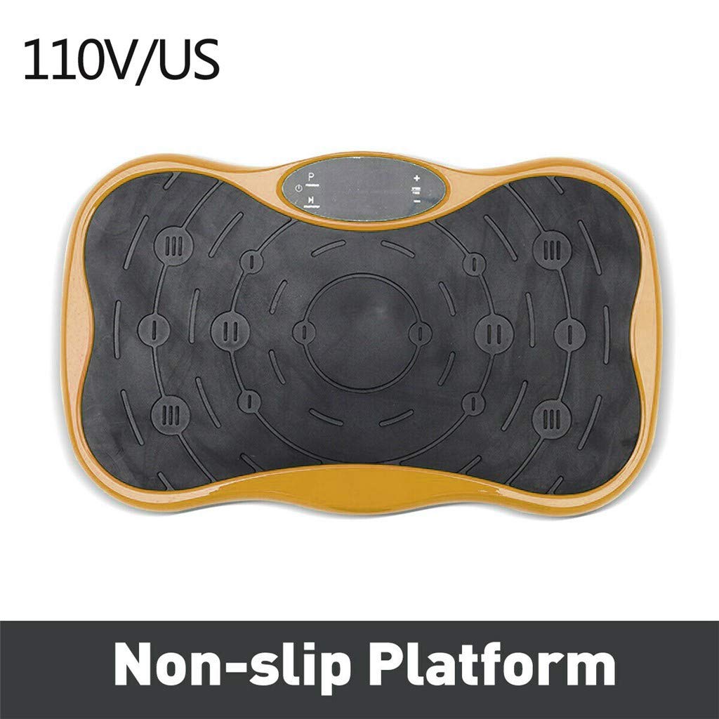 NJ508 Vibration Plate Exercise Machine - Whole Body Workout Vibration Fitness Platform w/Loop Bands - Home Training Equipment for Weight Loss & Toning (Glod)