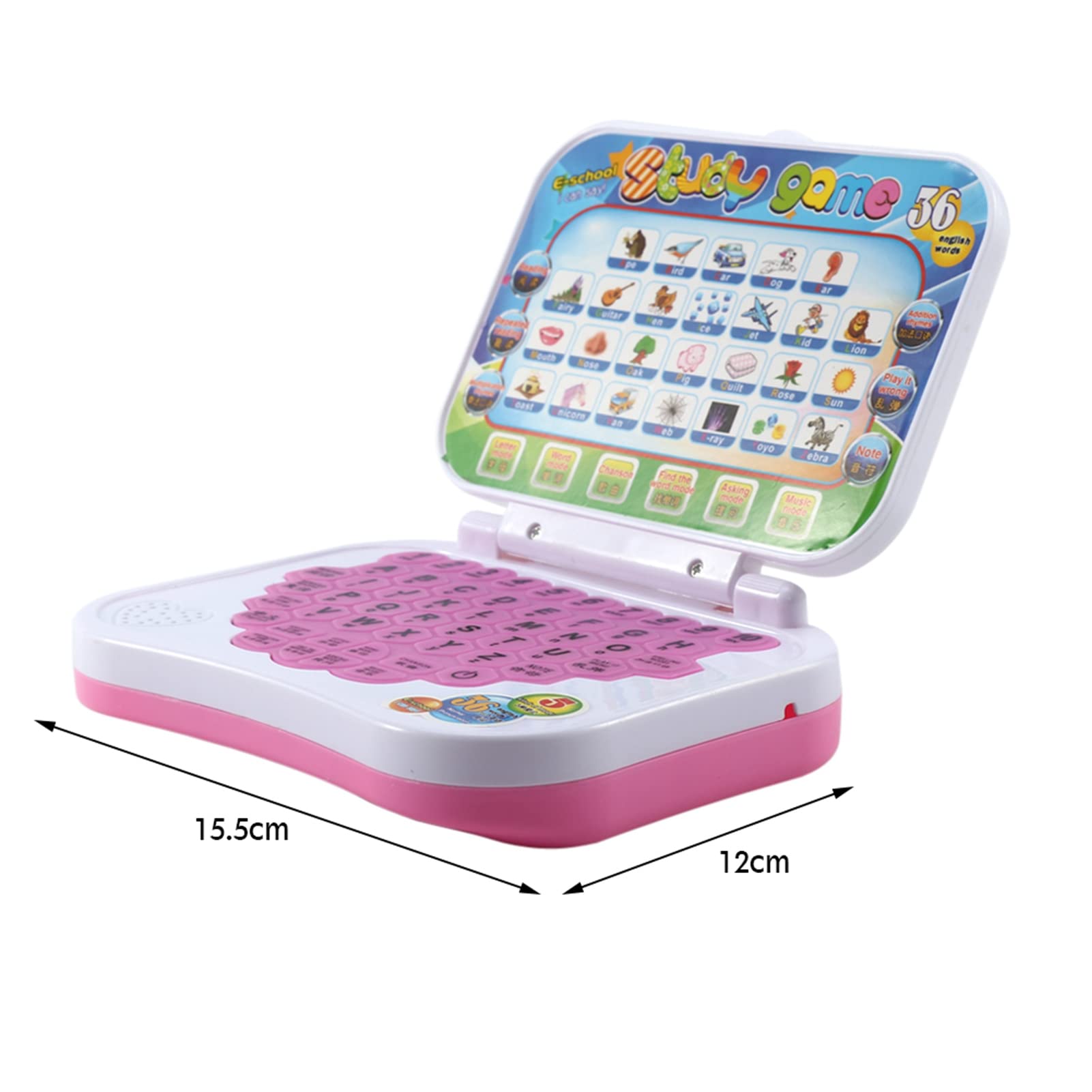 Smart Preschool Laptop, Children Bilingual Educational Learning Study Interactive Toy Kids Teach Alphabet Computer Game Gift for Toddlers Boys Girls Learn ABC Numbers Words Spelling Maths Music