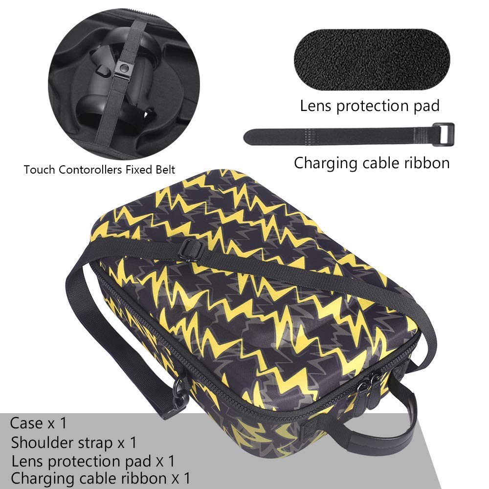 Oriolus Hard Case for Oculus Quest All-in-one VR Gaming Headset and Controllers Accessories Carrying Bag (Yellow)