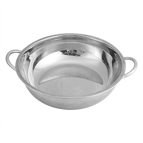 Stainless Steel Shabu Hot Pot Induction Cooker Home Kitchen Cookware Soup Cooking Pots for Cooktop Gas Stove (11.8inch)