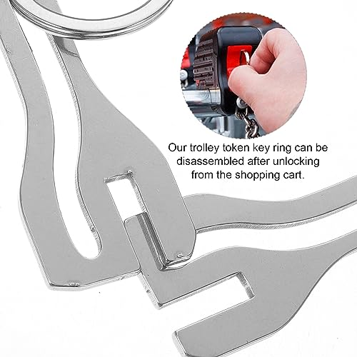 PATKAW 4pcs Shopping Trolley Release Key Removable Shopping Trolley Coin Stainless Steel Shopping Trolley Token