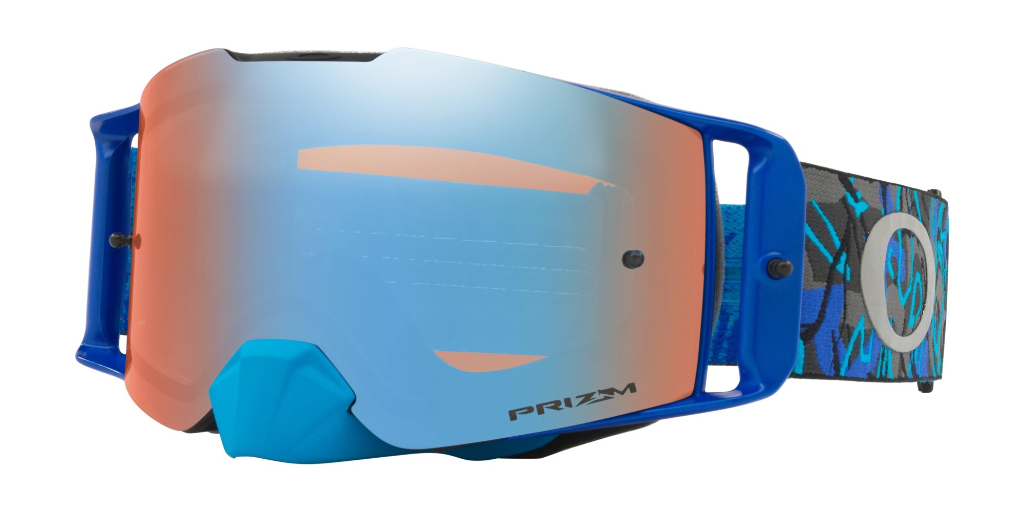 Oakley Front Line MX Goggles with Prizm Lens (CAMO Vine Stealth Blue/PRIZM MX Sapphire Lens)