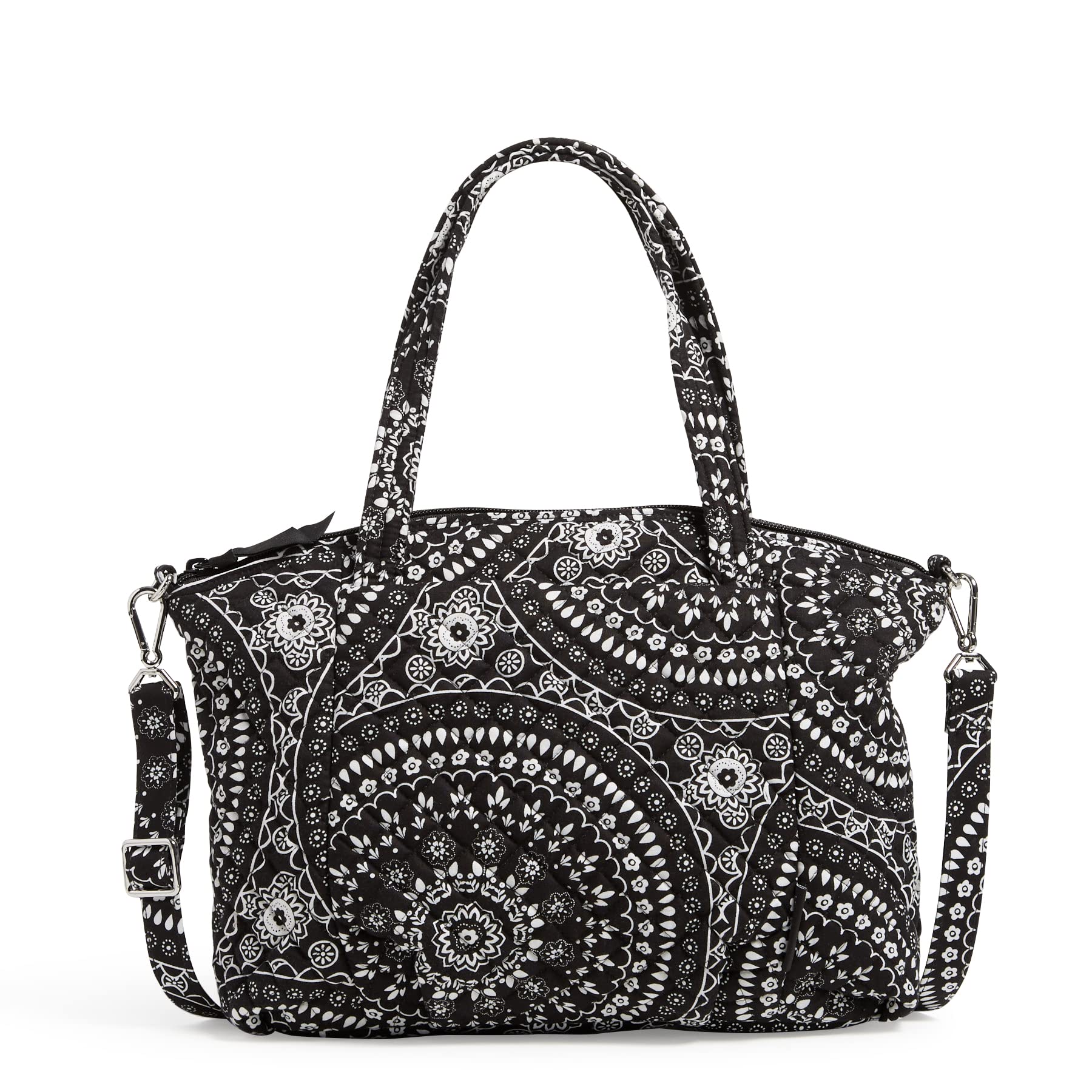 Vera Bradley Women's Cotton Pleated Multi-strap Shoulder Satchel Purse, Sunflowers, One Size