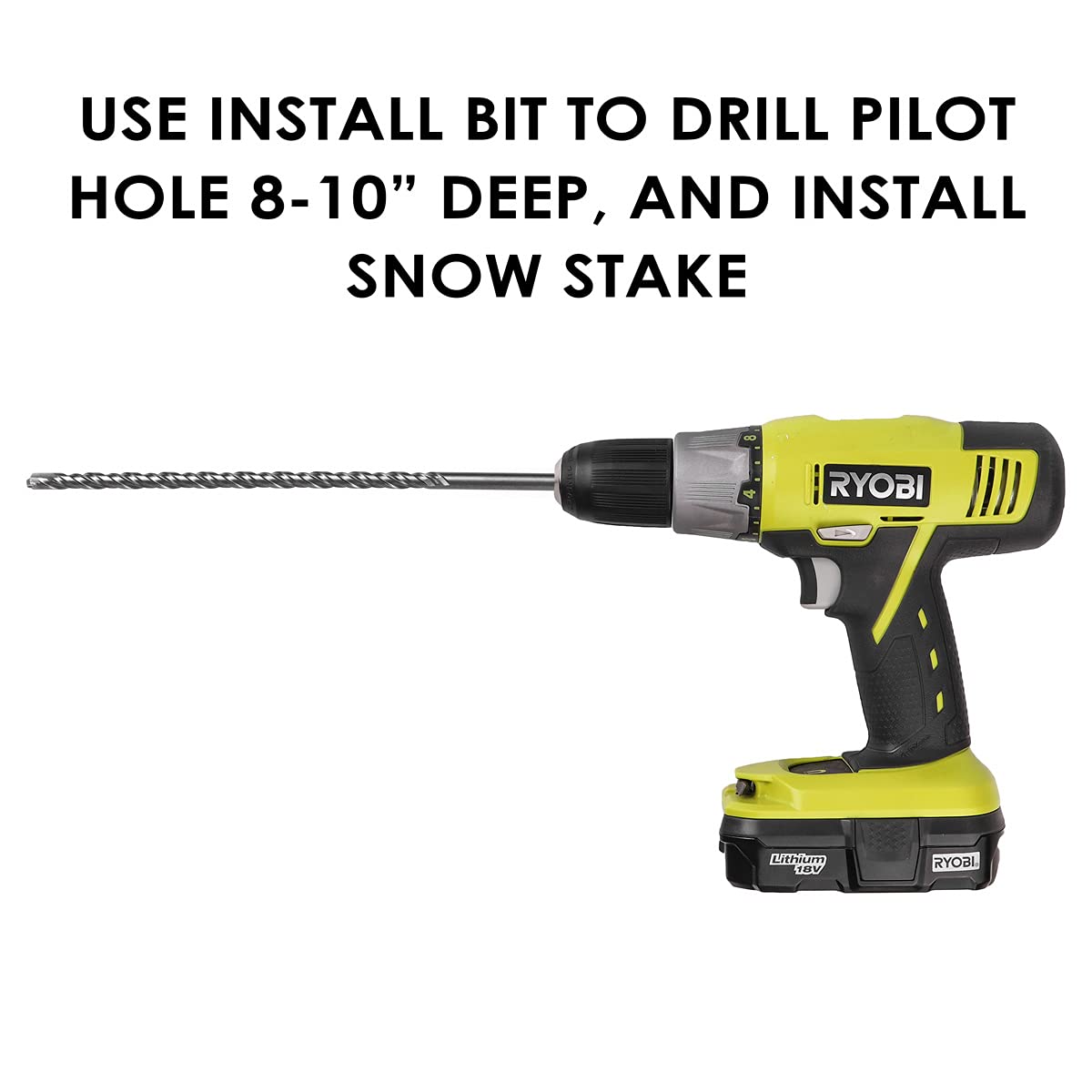Polar Snow Products 12" Driveway Stake Installation Bit -Easily Install Your Snow Stakes in Frozen and Rocky Soil
