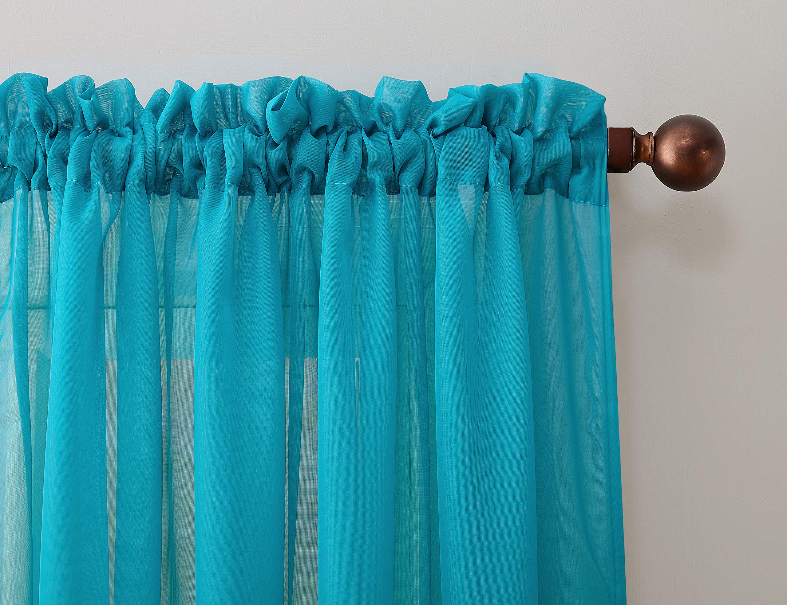 Mainstay Marjorie Sheer Voile Curtain Panel, 59"x63" Turquoise