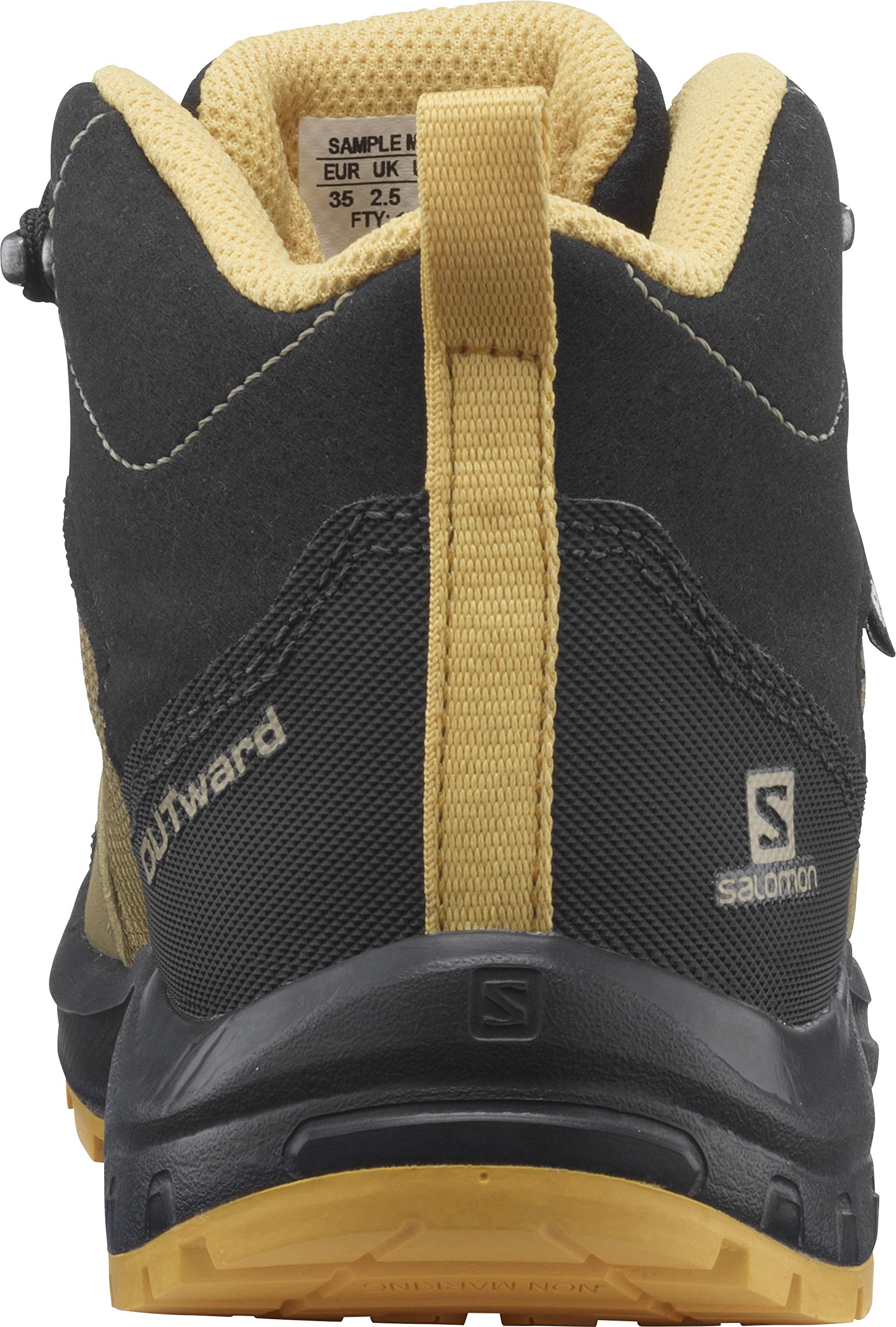 Salomon Kids Outward CLIMASALOMON Waterproof Hiking Boots, Safari/Phantom/Warm Apricot, 5 US Unisex Big