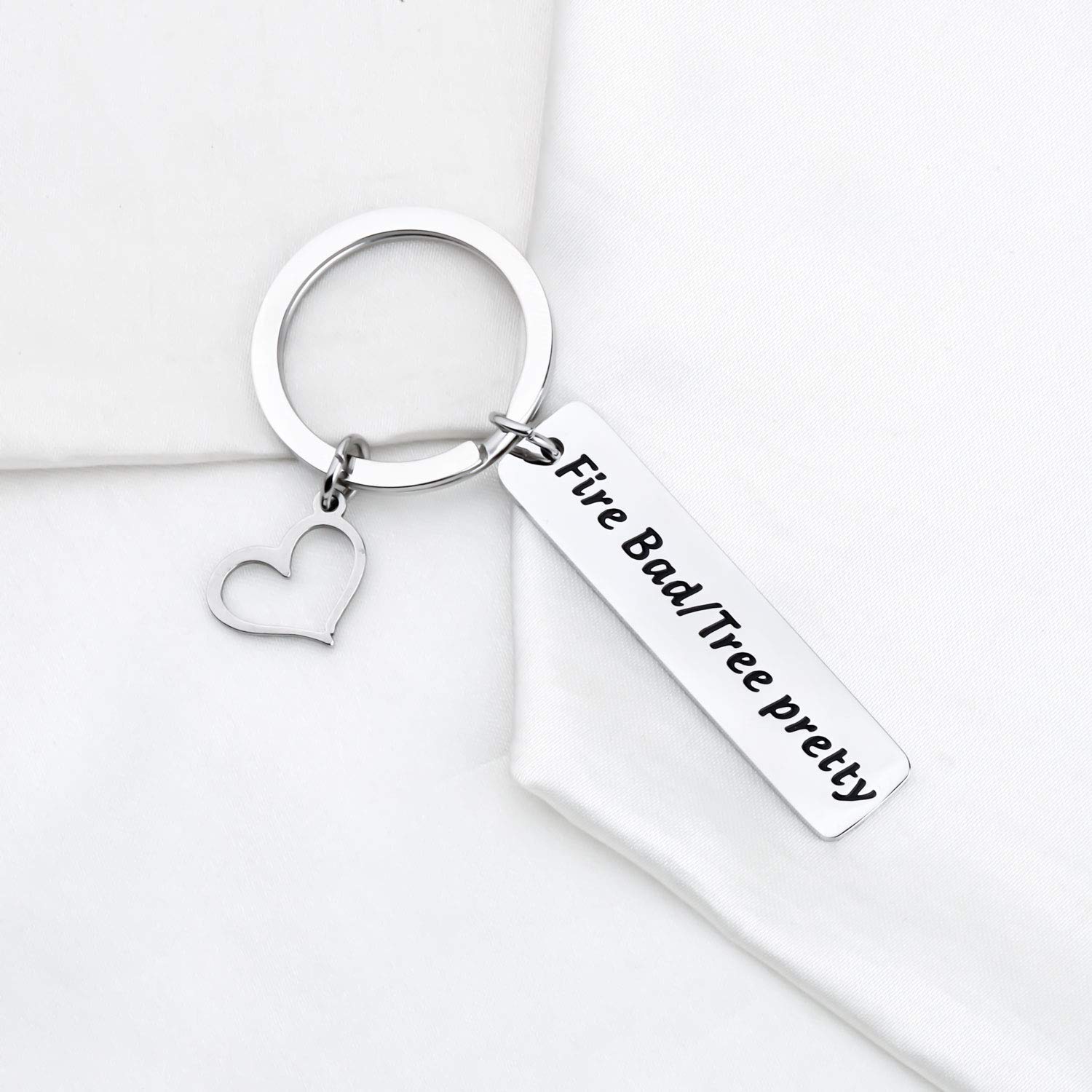 POTIY Vampire Jewelry Quote Keychain Fire Bad Tree Pretty Keyring Gift for Fans(keychain)