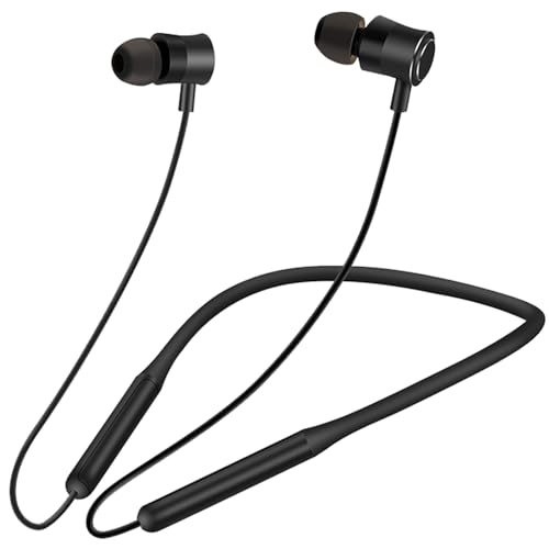 ZXQ Neckband Bluetooth Earbuds,Wireless Neckband Headphone with Magnetic,Neck Bluetooth Earphone with Microphone,12 Hours Playtime,with USB-C Charging Port (Black)