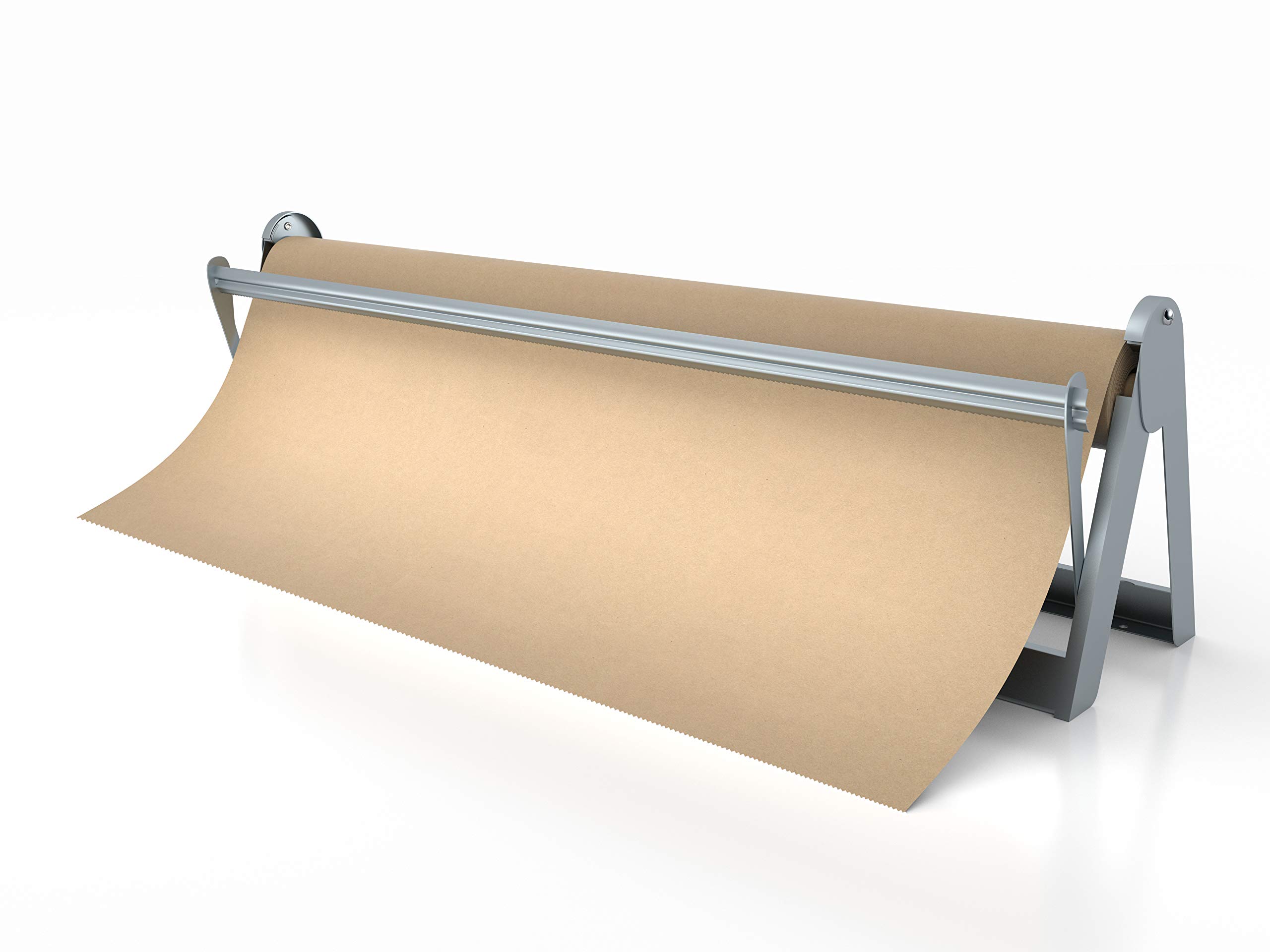Paper Roll Dispenser and Cutter - Long 24" Roll Paper Holder - Great Butcher Paper Dispenser, Wrapping Paper Cutter, Craft Paper Holder or Vinyl Roll Holder - Wall Mountable