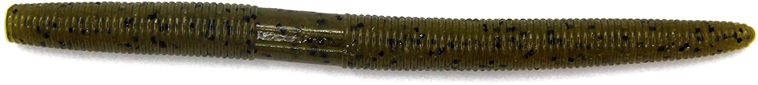 Nawaish Senko Bait Soft Plastic Lures 5" Senkos 24 Pcs for Wacky Rig Freshwater Fishing Green Pumpkin senko with Black Flake (2 colors mixed)