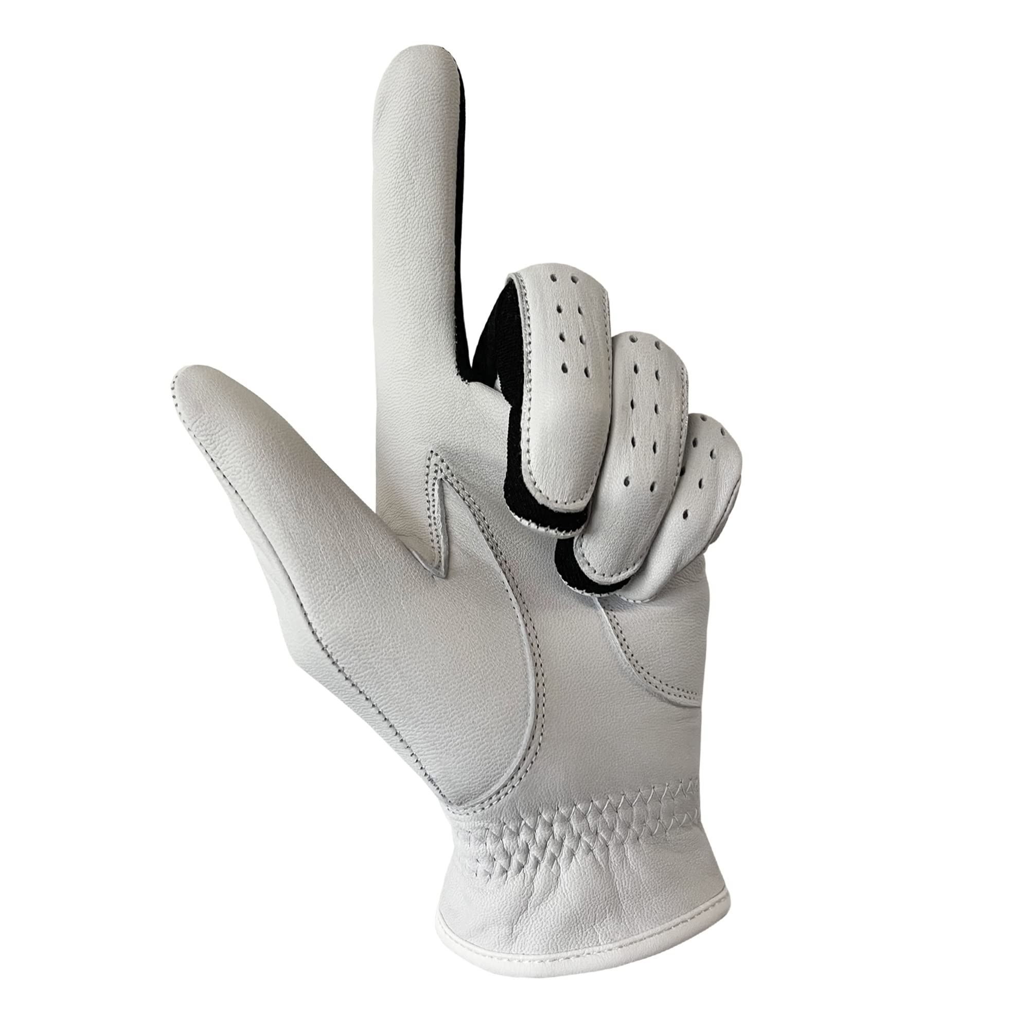 Pure Premium Leather Golf Glove - Single Gloves for Left Right Handed Golfer (White, X-Large, Left)