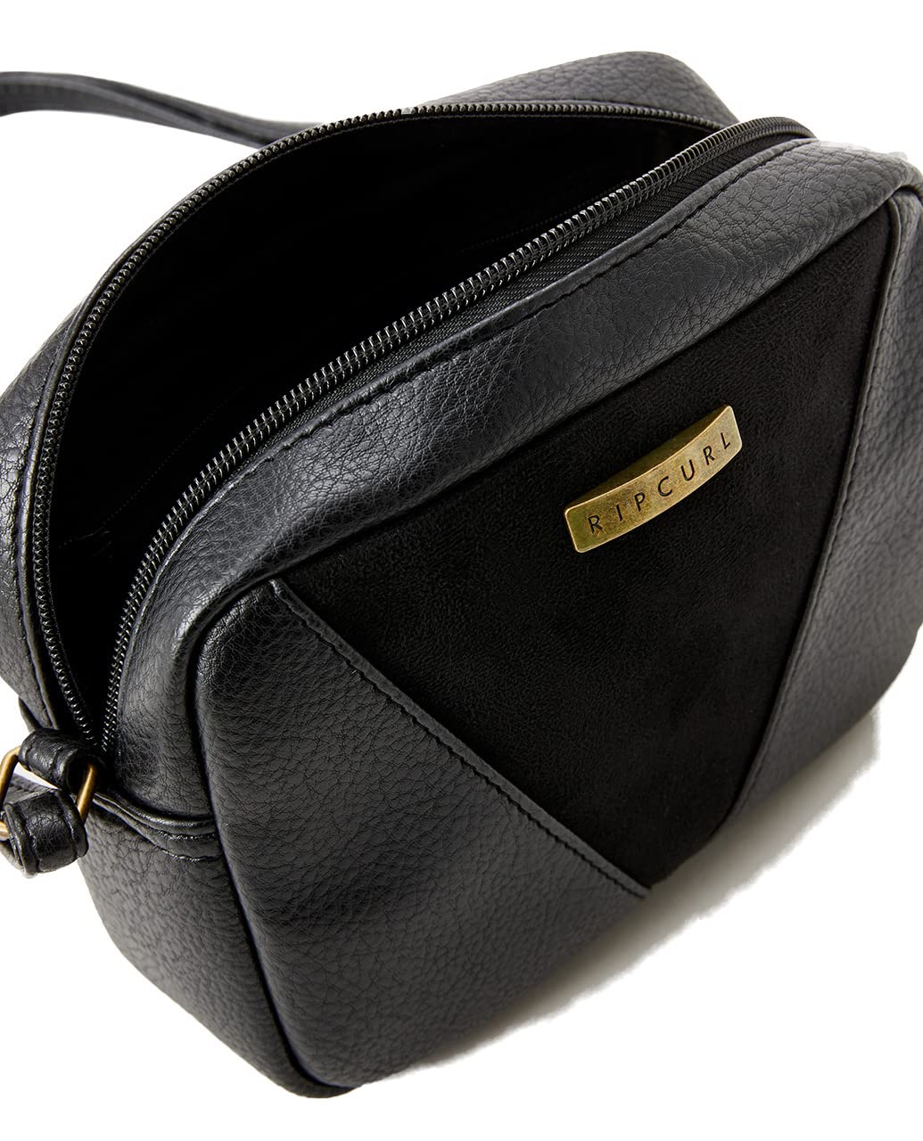 RIP CURL Women's Kobie Cross Body Faux Leather Zip Up Handbag/Shoulder Bag, Black, Black