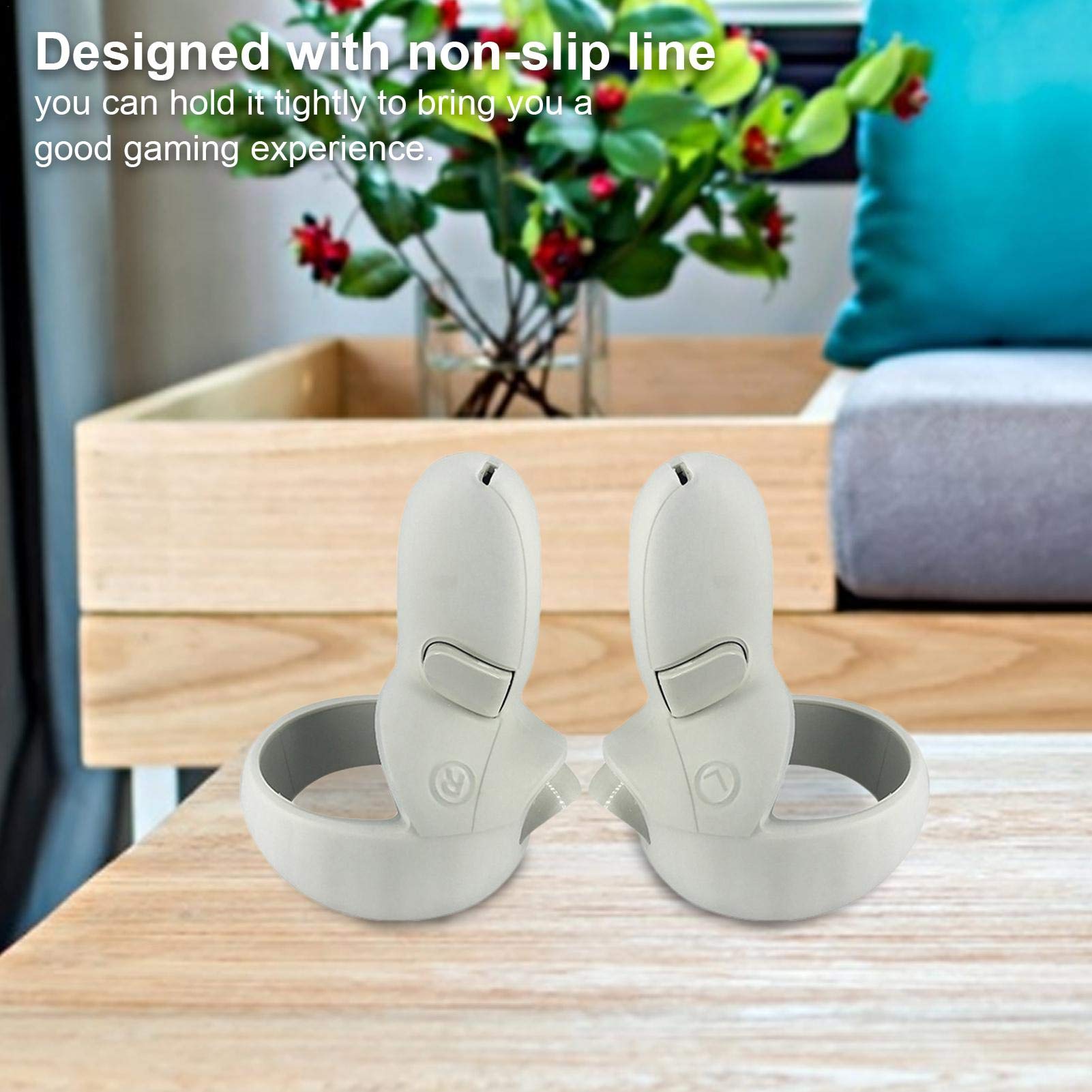 Naysku Silicone Grip Cover for Oculus Quest 2, Hand Controller Grips Accessories Anti-Throw Non-Slip VR Protective Knuckle Straps, Safe and Environmental Silicone Material