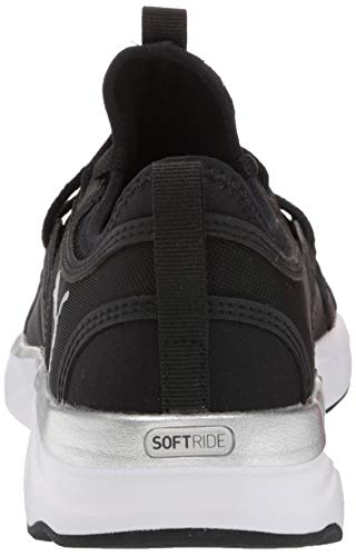 PUMA Women's SOFTRIDE Sophia Running Shoe, Animal Black-Metallic Silver, 9.5