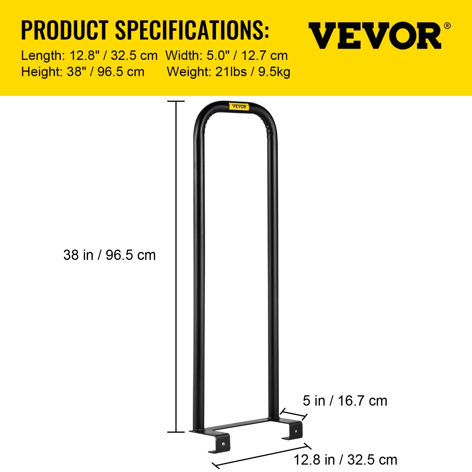 VEVOR Dolly Converter 13" Width x 38" Height Panel Cart Dolly Steel Converter Arms 250LBS Capacity Mattress Dolly Handling Equippment