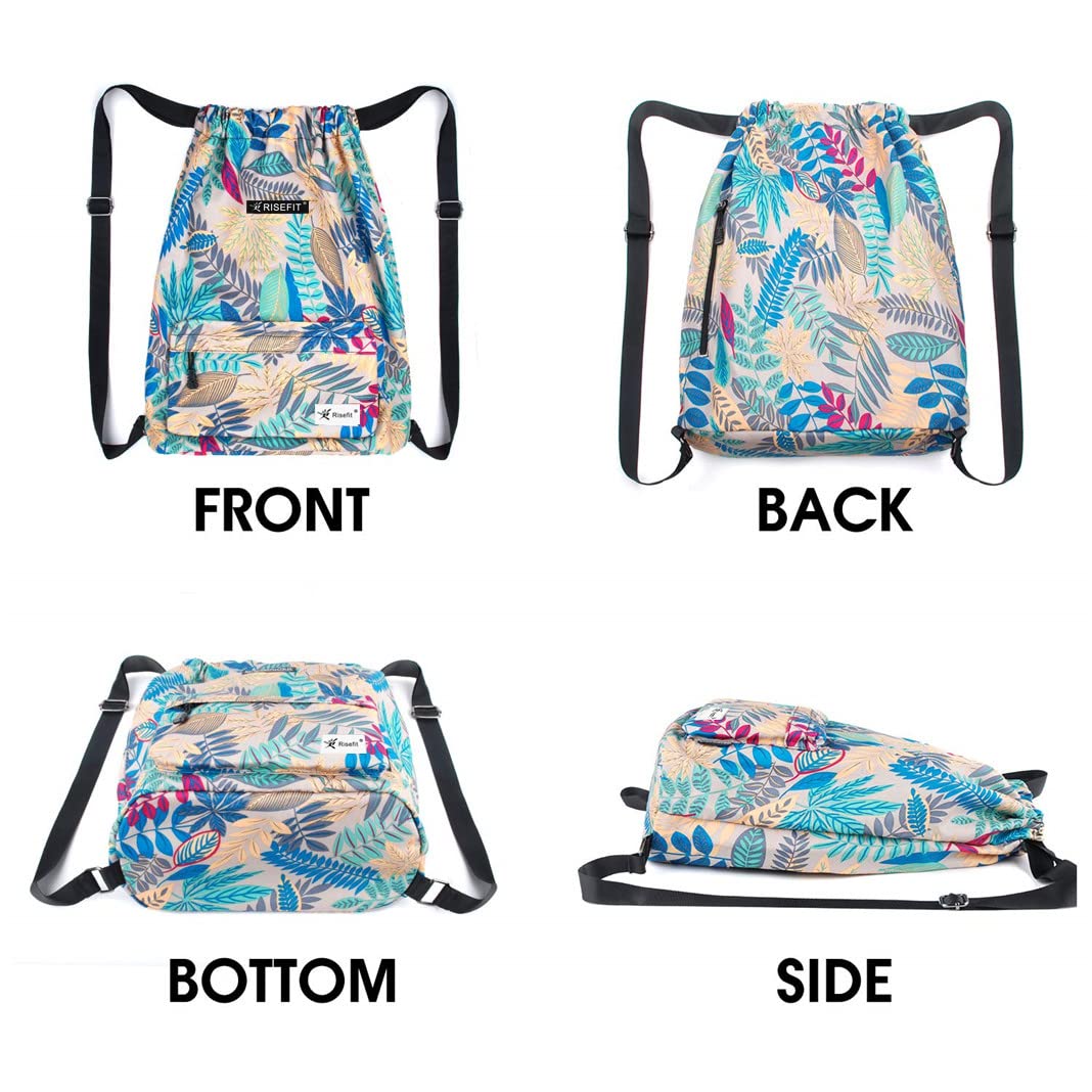 Risefit Waterproof Drawstring Bag, Gym Bag Sackpack Sports Beach Backpack for Men Women