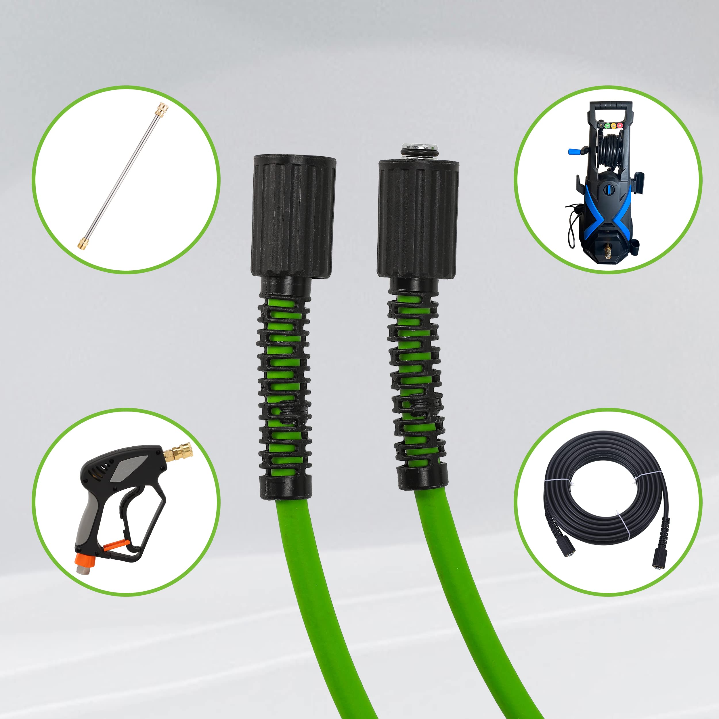 PWACCS Pressure Washer Hose for Power Washer – 3600 PSI High Pressure Replacement Hose – 1/4" x 25 FT Flexible Power Washing Extension Hose