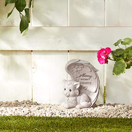 Precious Moments 193423 Always in Our Hearts Cat Memorial Garden Stone, One Size, Multicolor