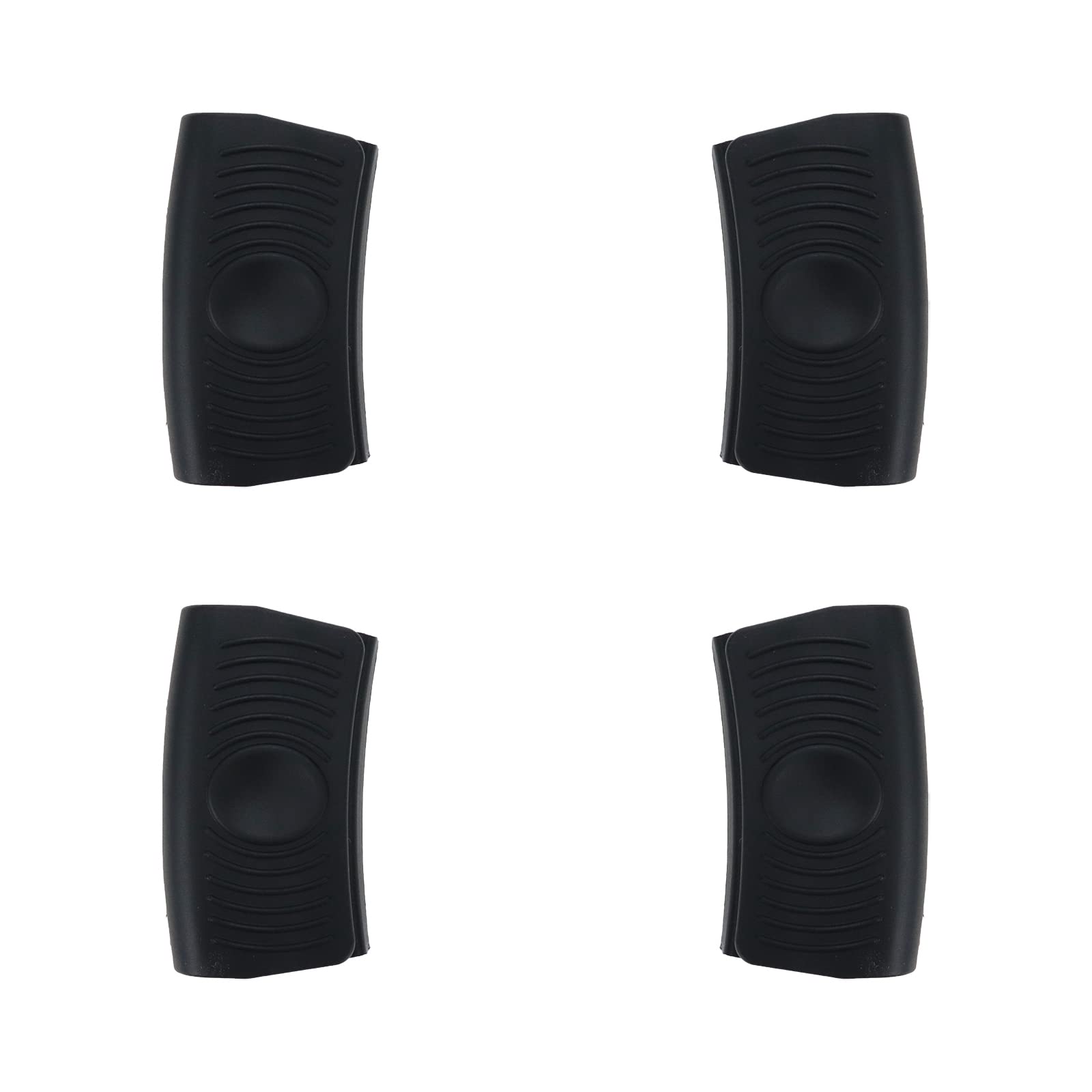 Sscon 2Pairs Hot Handles Silicone Pot Handles Heat Resistance Holder Grips for Cast Iron Pan (Black)