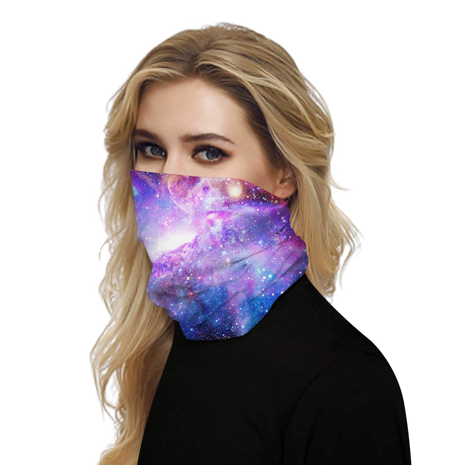 Outdoors Seamless Neck Gaiter, Headwrap, Balaclava, Helmet Liner Face Mask Star Sky Printted Bandanas for Dust (XK1)