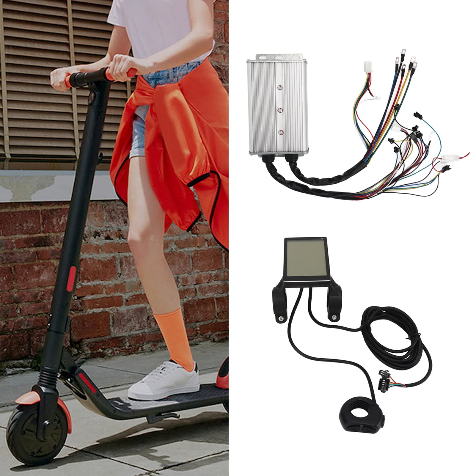 SPYMINNPOO Electric Bike Controller Kit, 1500W 48V 60V Motor Controller with M5 Panel Replacement Accessories for Electric Scooter Bike
