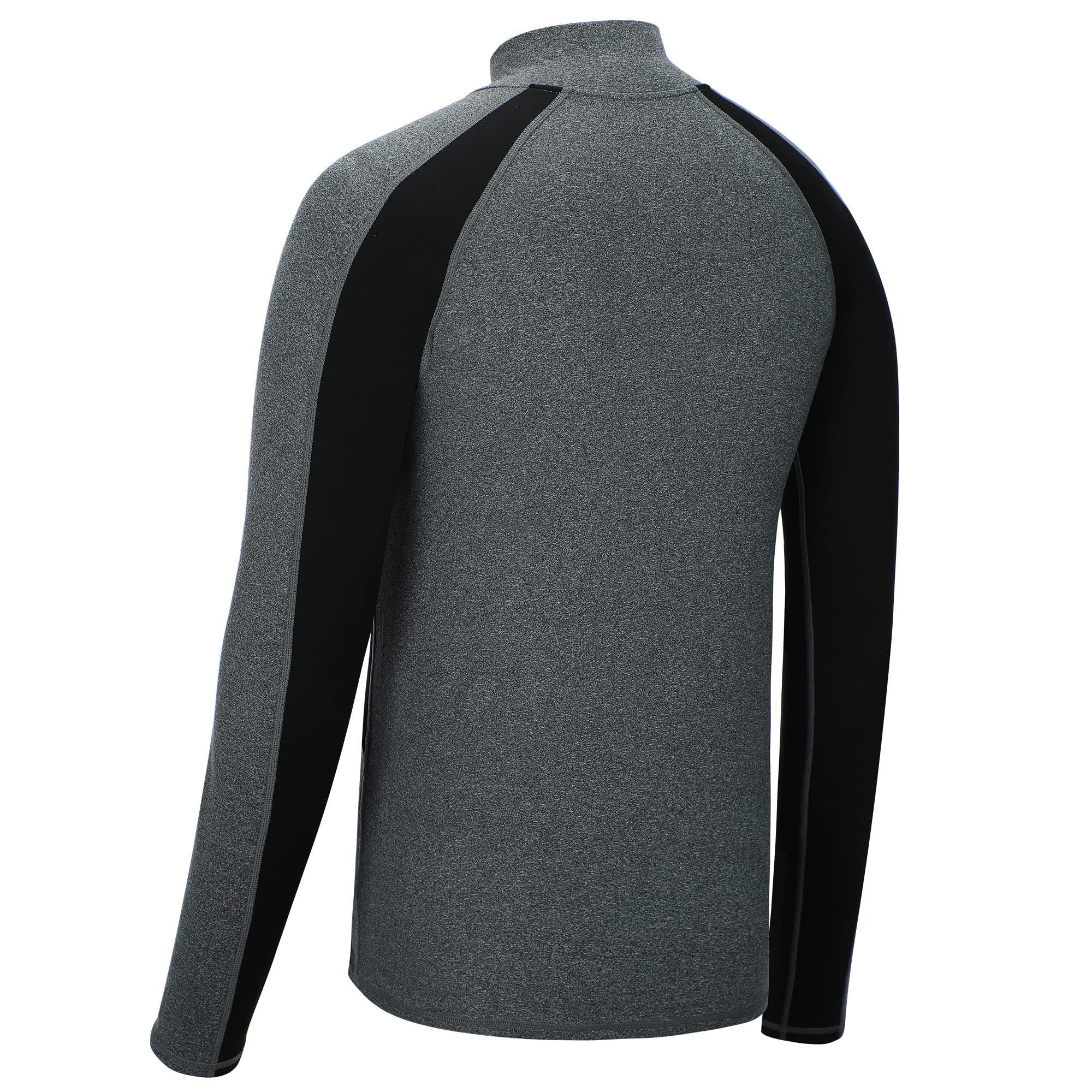 Runhit Mens Quarter Zip Pullover Compression Shirt for Men Ultra Soft Fleece Pullover Men Thermal Long Sleeve Shirt Outdoor Sports Golf Medium Grey