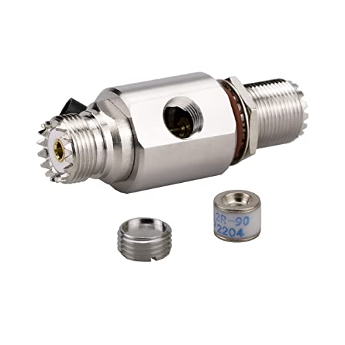 Whisary UHF Lightning Arrestor PL-259 Lightning Surge Protector UHF Female to Female Bulkhead for HAM Radio Gear,CB Ham Two-Way Base Stations