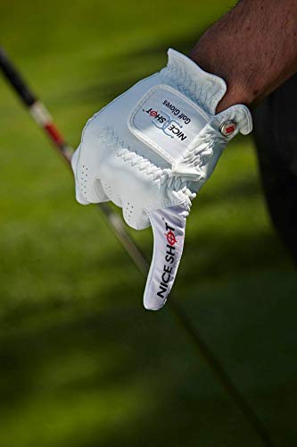 Nice Shot "You are Nothing Pinkie White Cabretta Leather Golf Glove Men's Left Hand - Medium/Large