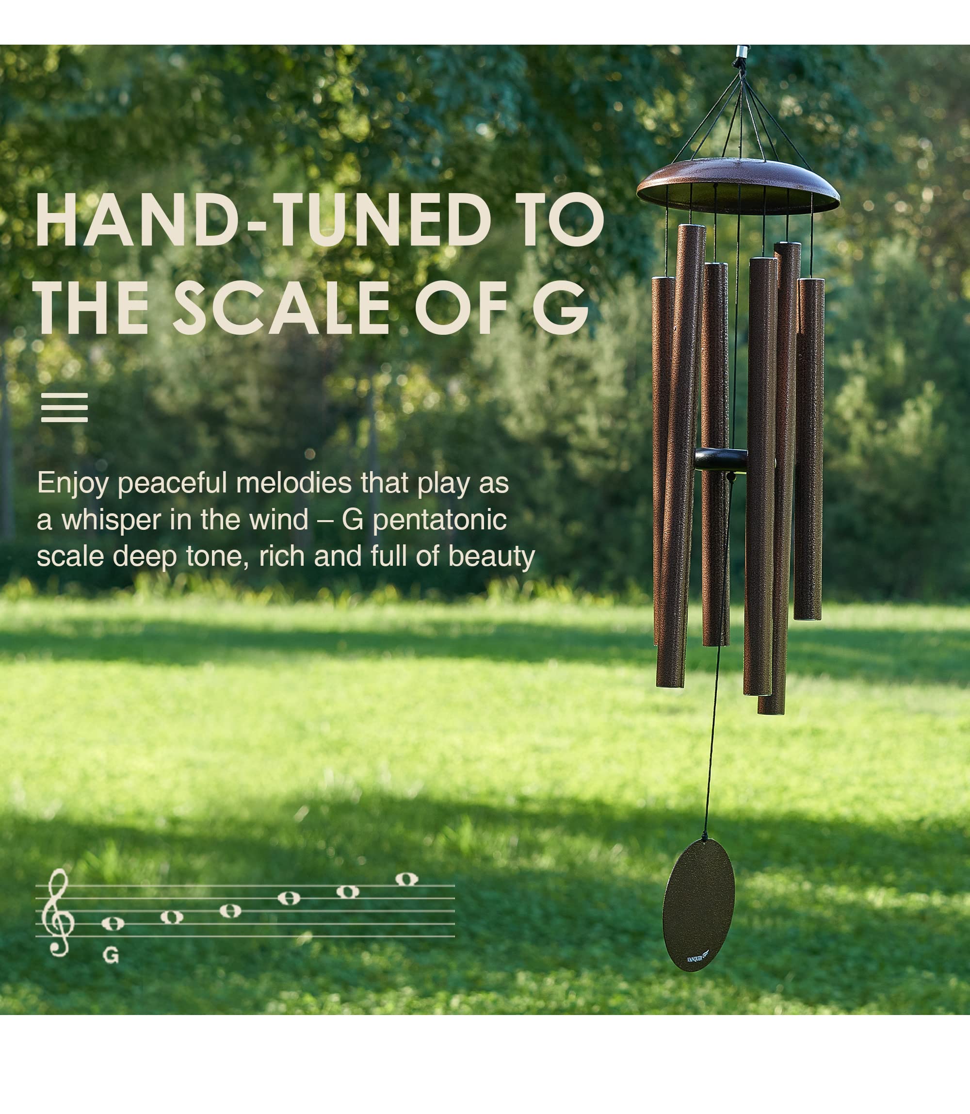 Vanquer Wind Chimes for Outside Deep Tone - 38'' Wind Chimes Outdoor Clearance, Deep Tone Wind Chimes, Windchimes Outdoors, Memorial Wind Chimes, Sympathy Gifts, Garden Patio Yard, Home Décor, Bronze